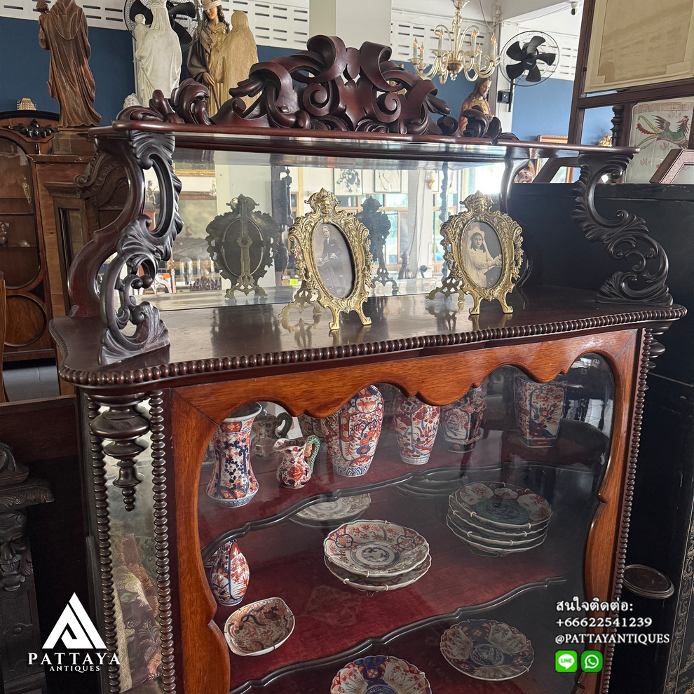 Antique Dutch Willem III display cabinet – Pattaya Antiques
